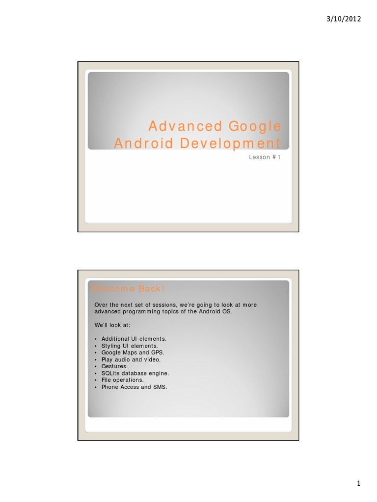 Lesson 1, Step 3 Lesson # 1 - Presentation | PDF | Eclipse (Software ...