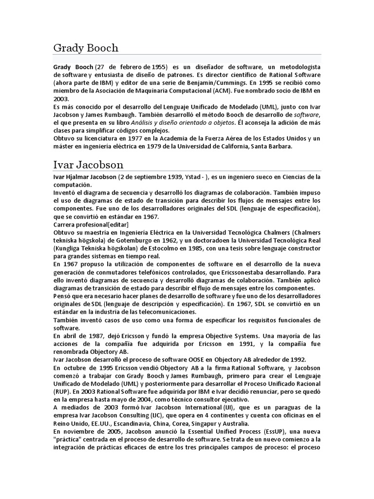 Grady Booch | PDF | Lenguaje de modelado unificado | Gestión de ...