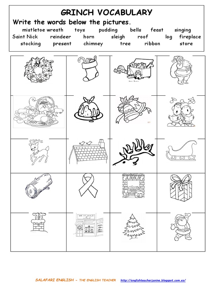 The Grinch Who Stole Christmas Vocabulary | PDF | Holidays | December ...