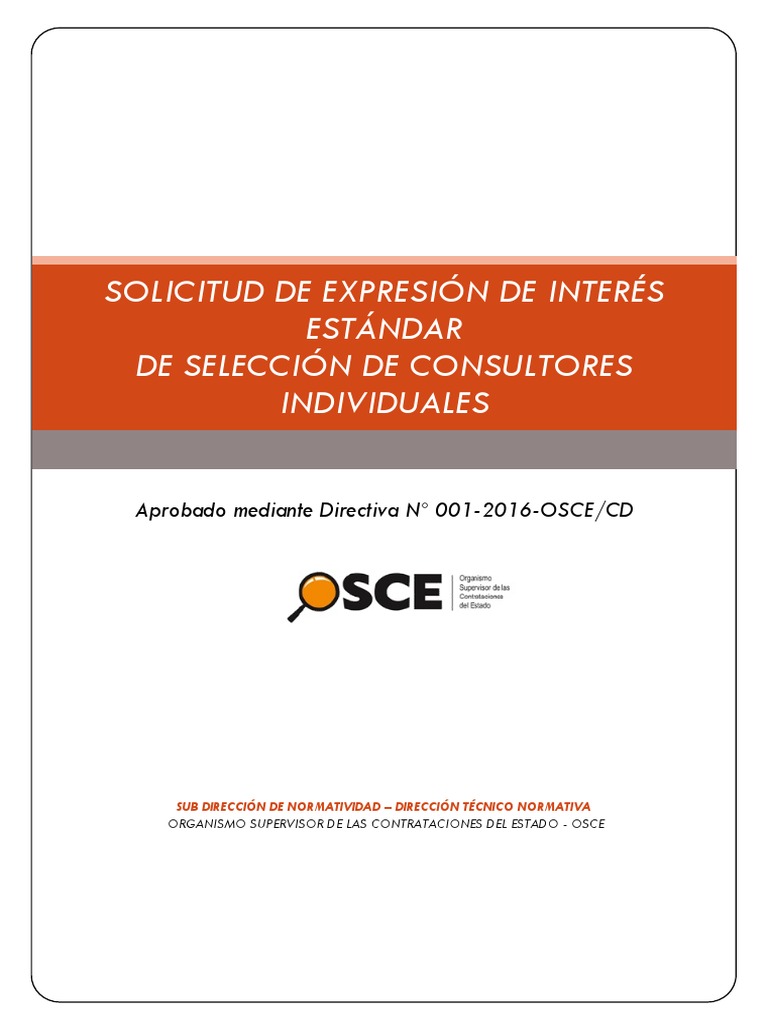 OSCE Solicitud de Expresion de Interes | PDF | Apelación | Regulación