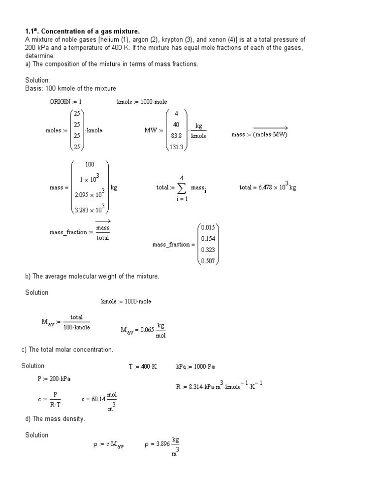 Mass Transfer Operations by Treybal Solution Manual | PDF | Solubility | Density