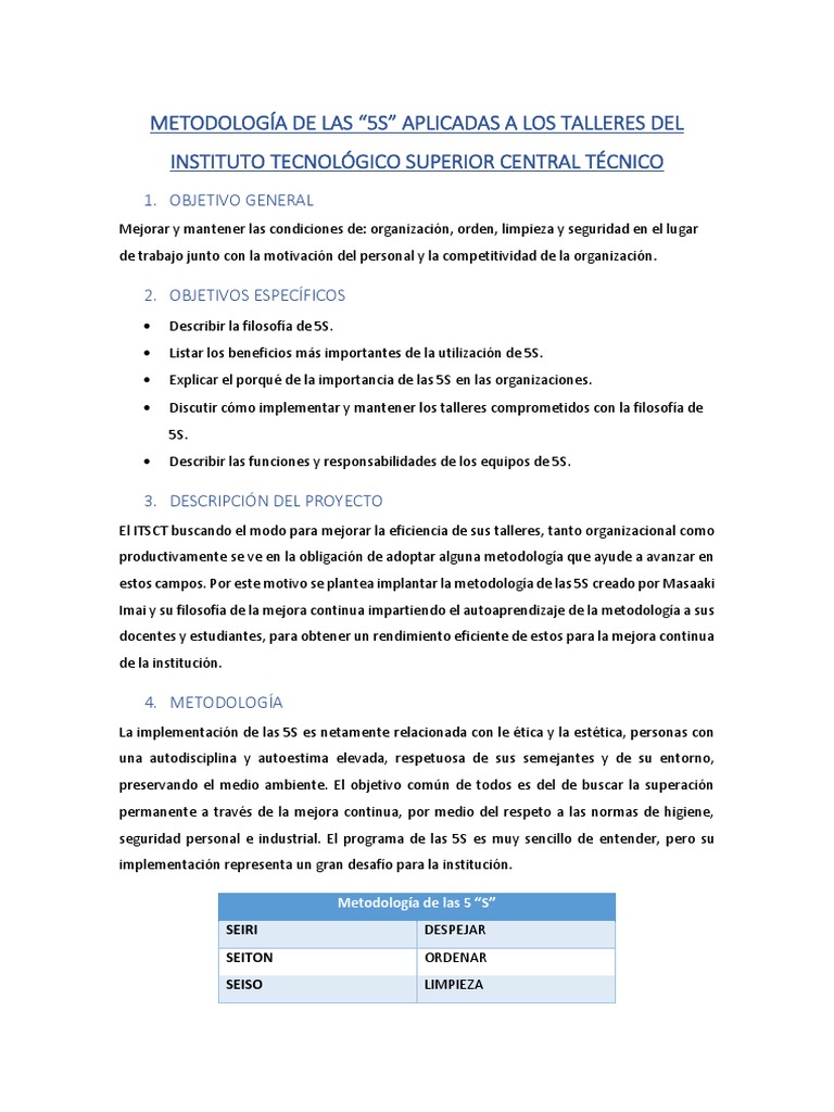 Proyecto 5S | PDF | Science | Ingeniería