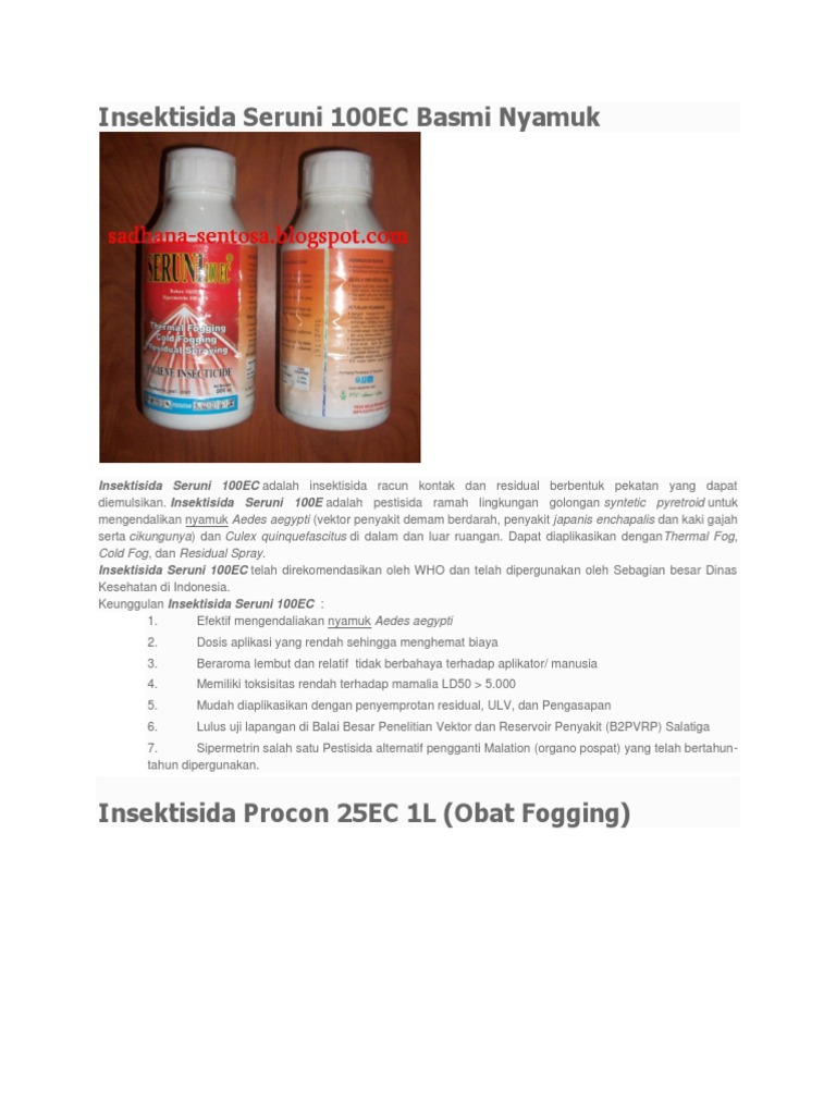 Insektisida Seruni 100EC Basmi Nyamuk | PDF