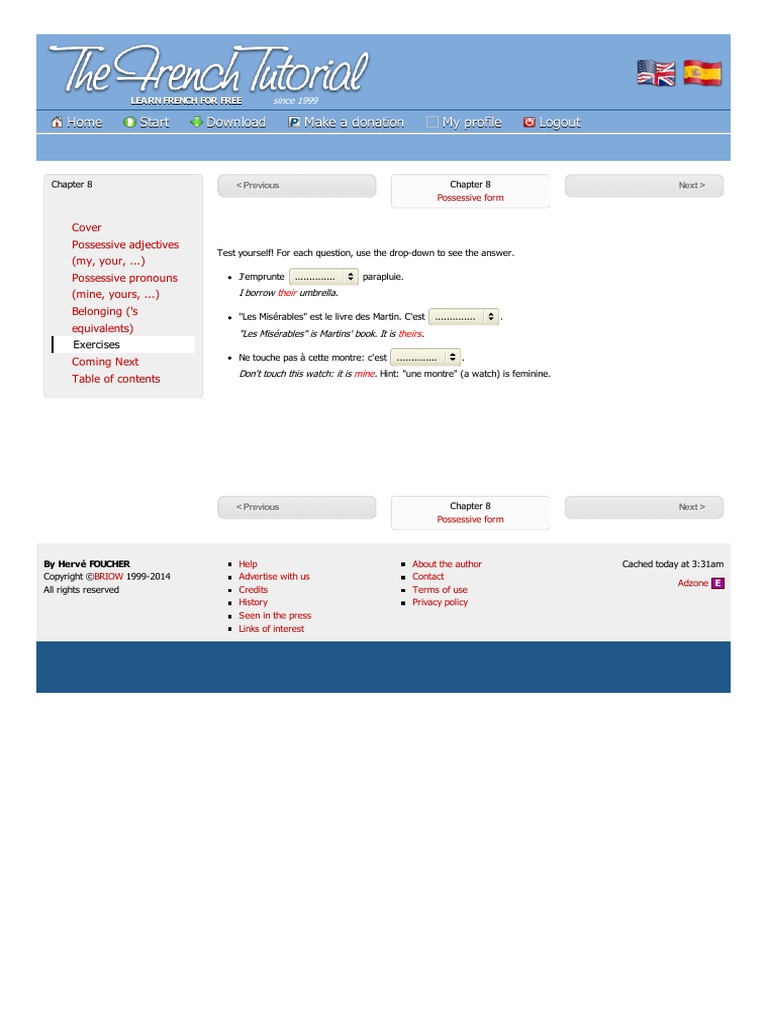 Exercises - The French Tutorial-Htm | PDF