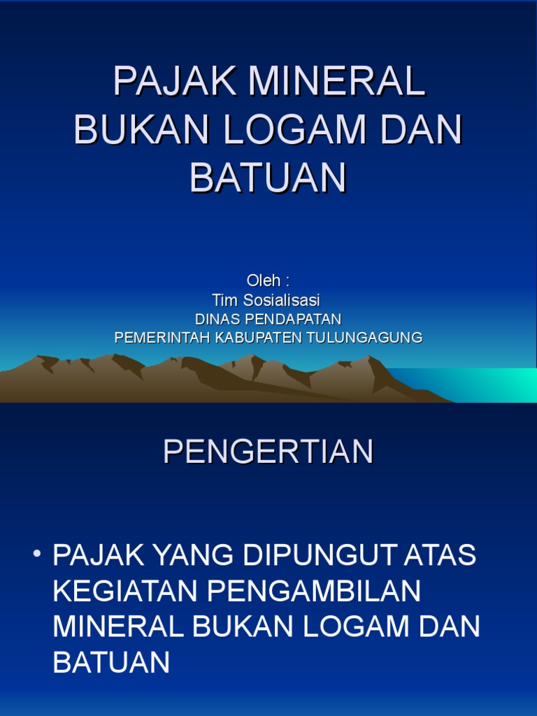 Pajak Mineral Bukan Logam Dan Batuan 2 | PDF