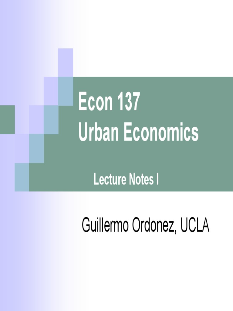 LN1-1 Urban Economics | PDF | Economies Of Scale | Comparative Advantage