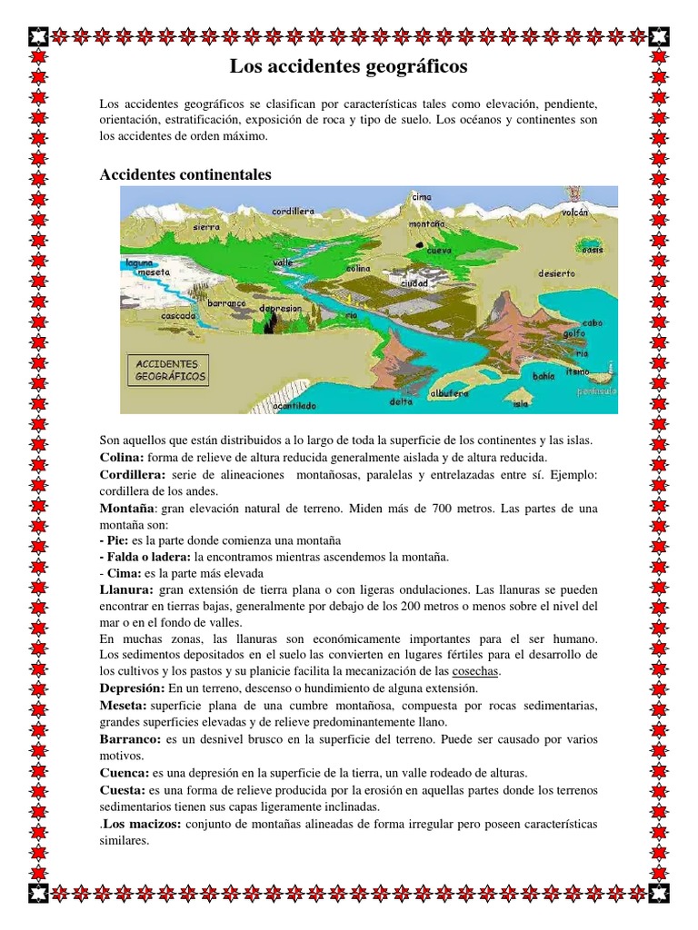 Los Accidentes Geográficos | PDF | Montañas | glaciar