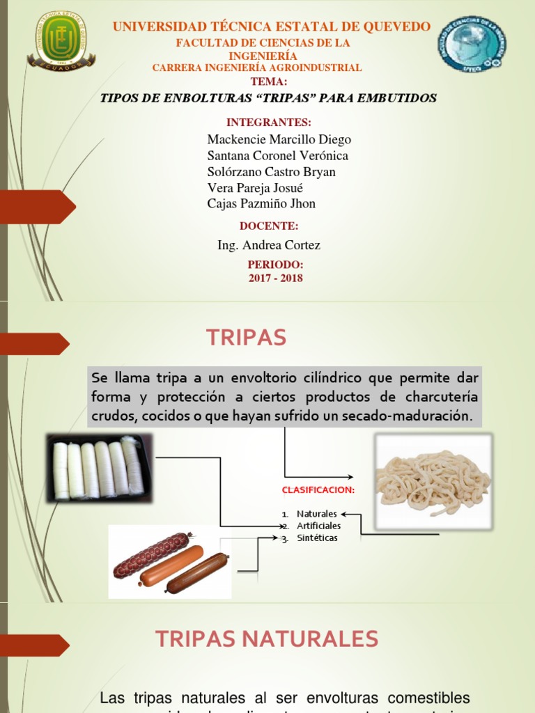 Tipos de envolturas para embutidos: Tripas naturales, artificiales y ...