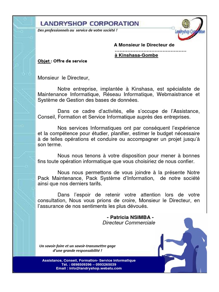 Lettre Offre de Service | PDF