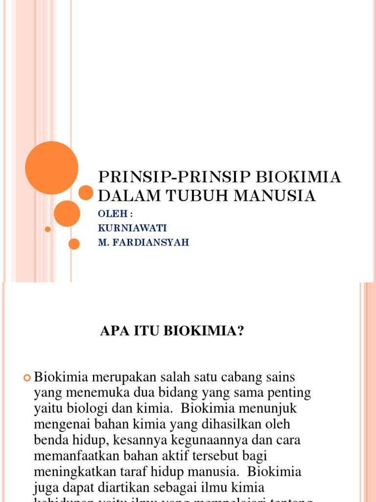 Prinsip-Prinsip Biokimia Dalam Tubuh Manusia | PDF