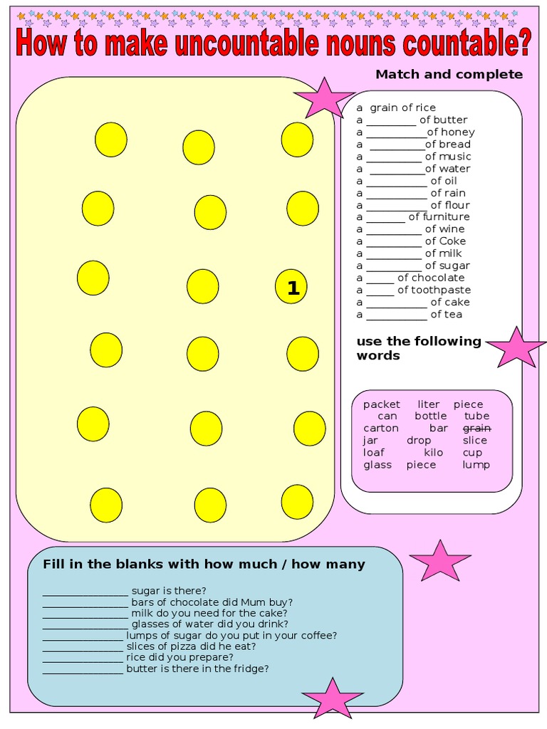 How To Make Uncountable Nouns Countable Key Includ 7770 | Download Free ...
