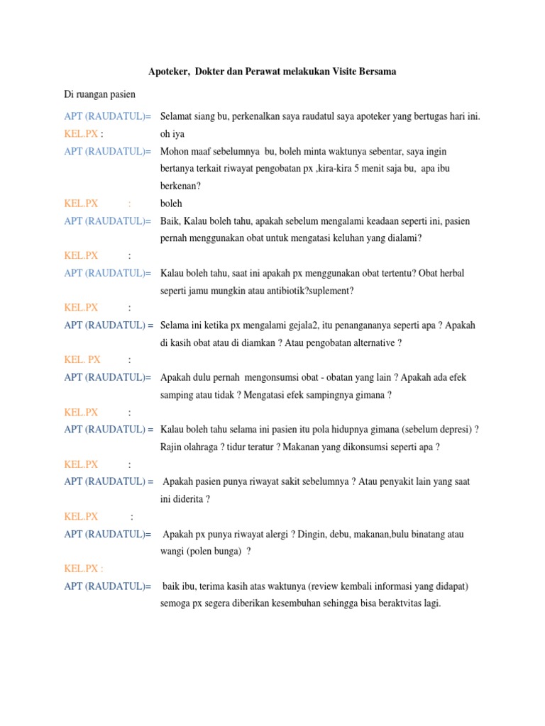 Naskah Role Play IPE | PDF