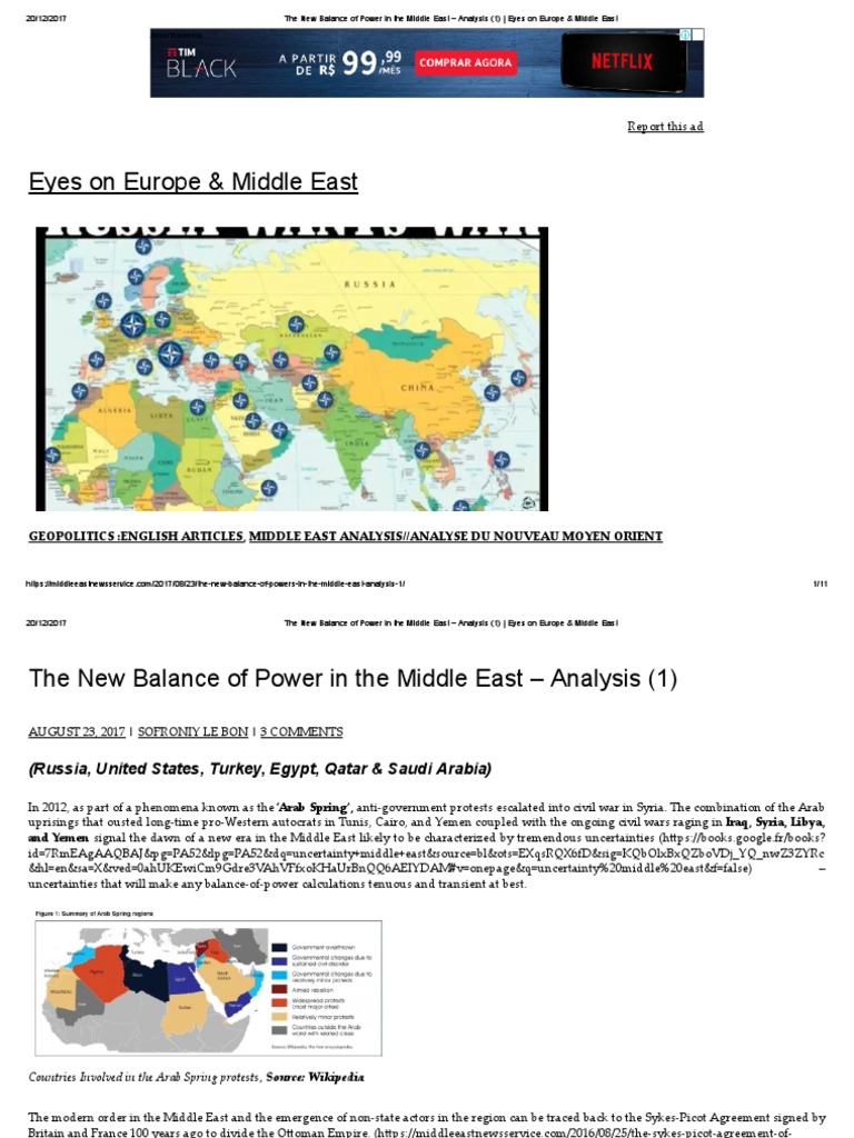 The New Balance of Power in The Middle East - Analysis (1) - Eyes On ...