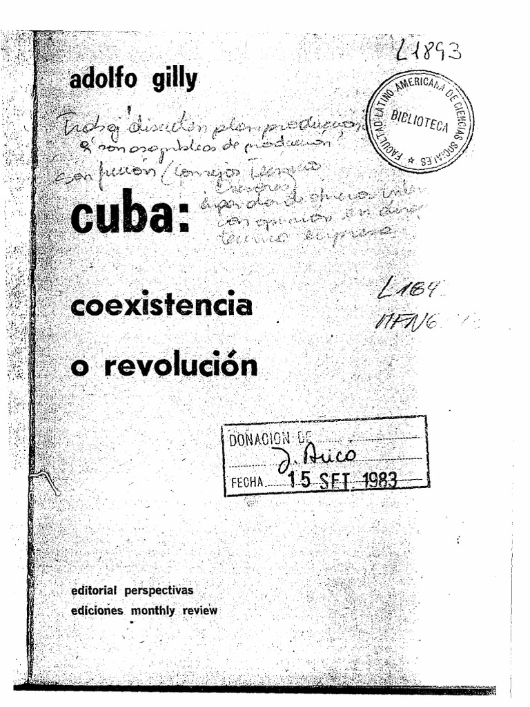 Adolfo Gilly, Cuba. Coexistencia o Revolución (OCRed) | PDF | Cuba ...