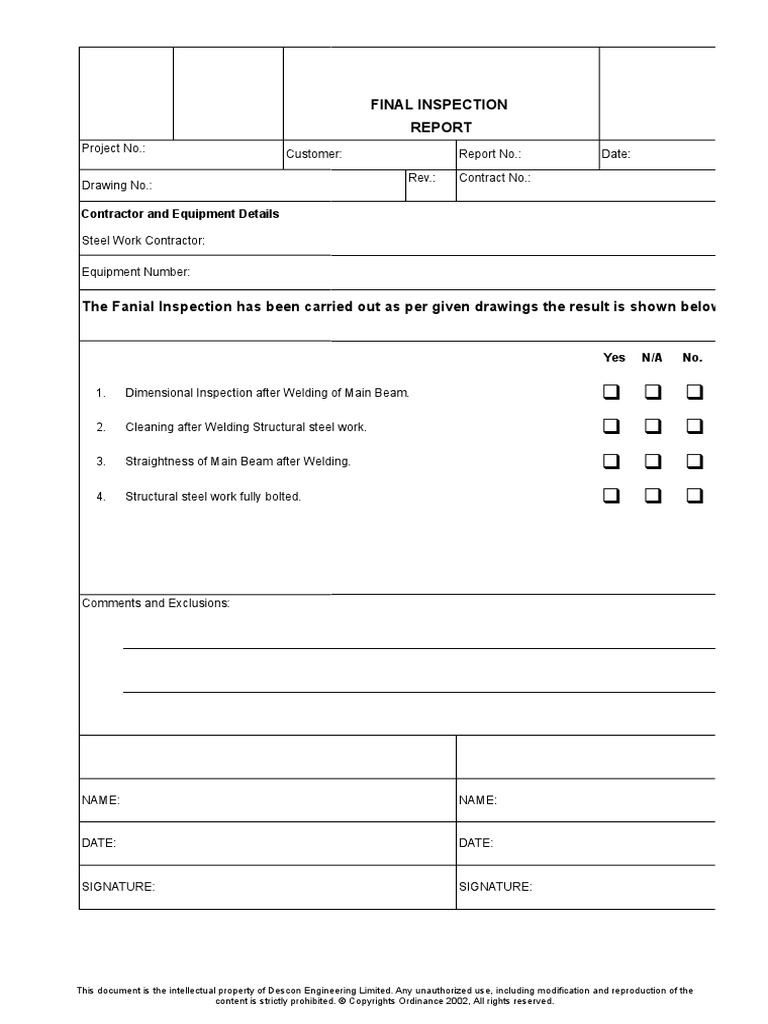 QQQ QQQ QQQ QQQ: Final Inspection | PDF