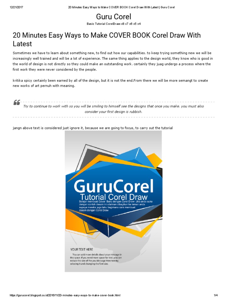 Book Cover Page Design Corel Draw