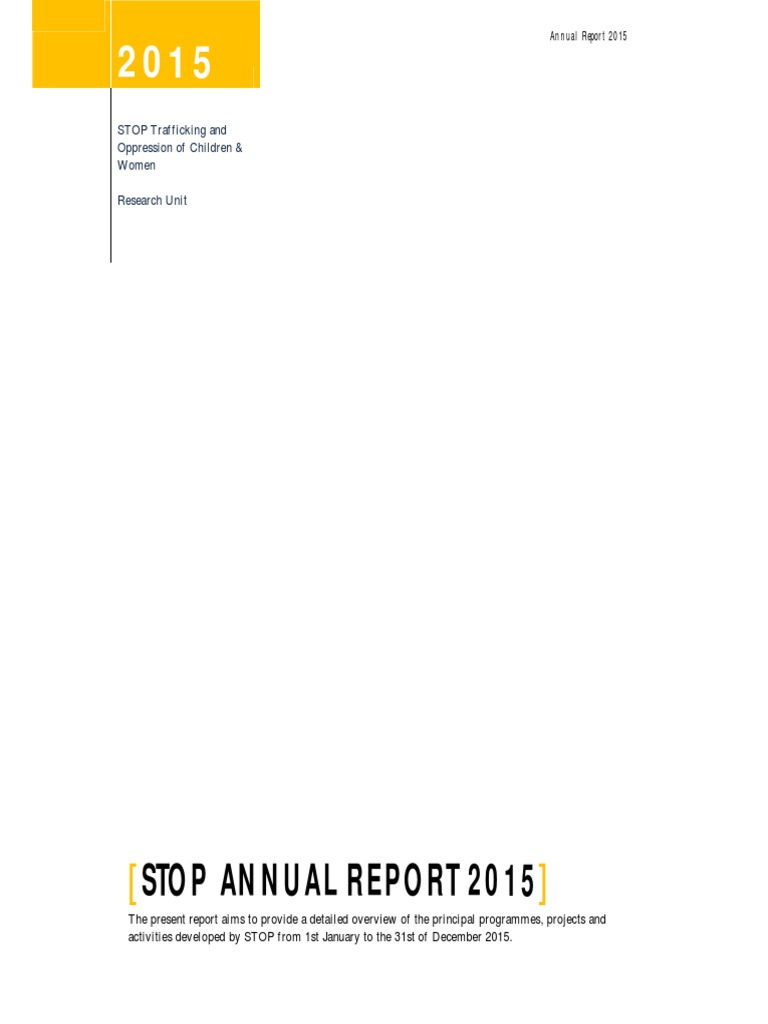 STOP Annual Report 2015 Overview | PDF | Victimology | Human Trafficking