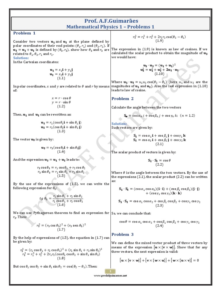 Mathematical Physics 1 - 1e PDF | PDF | Determinant | Euclidean Vector