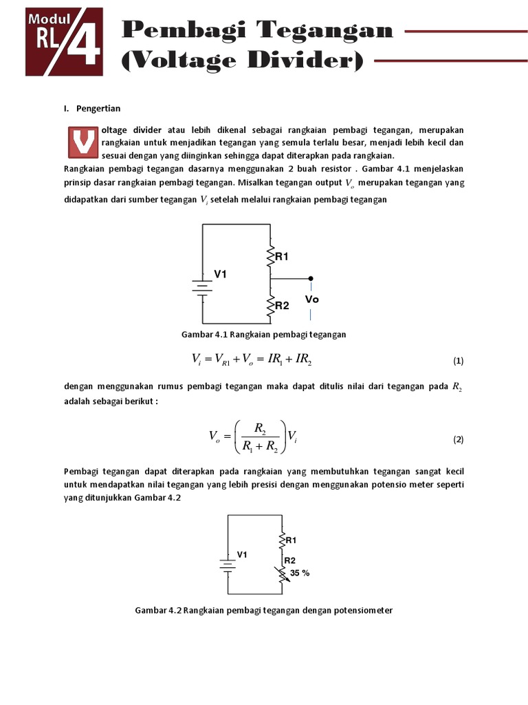 Modul 4 - Pembagi Tegangan | PDF