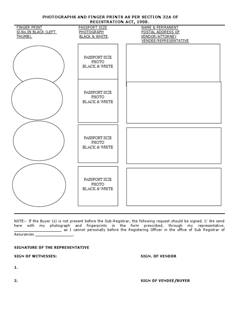 Section 32A: Photo & Fingerprint Requirements | PDF