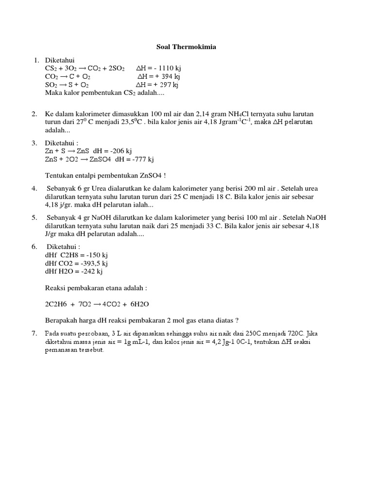 Soal Thermokimia | PDF