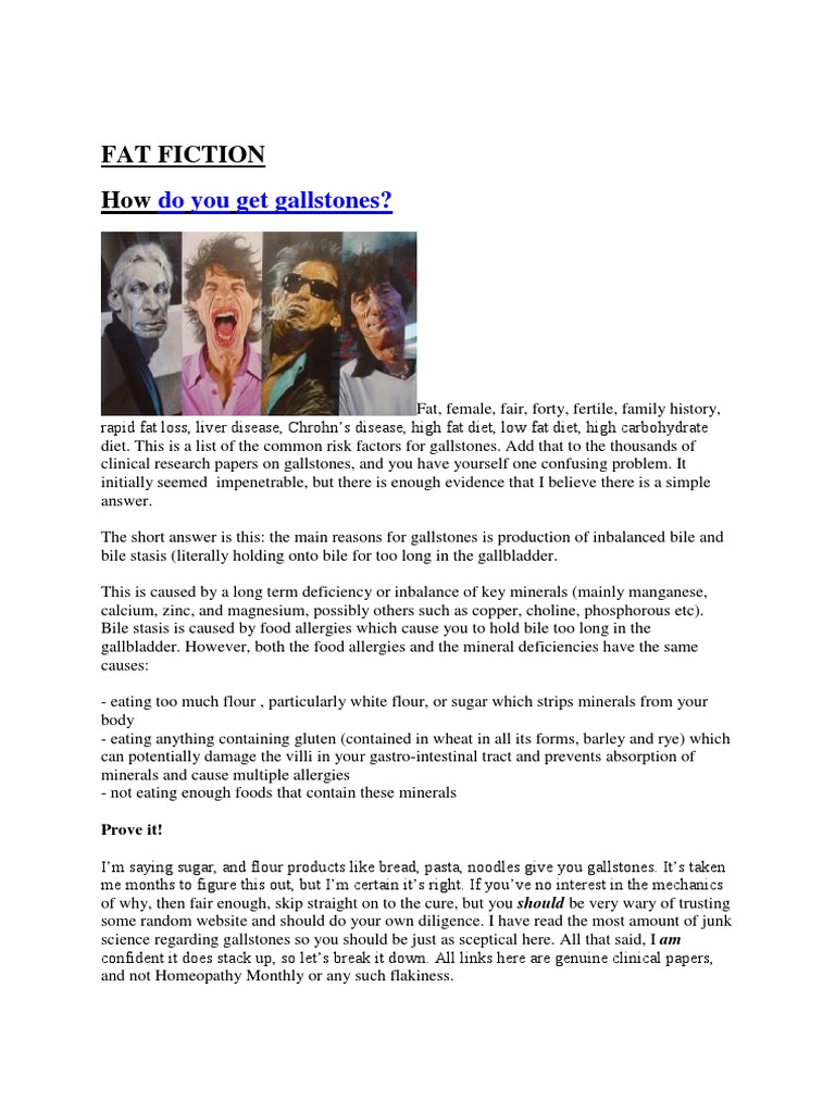 Fat Fiction - How Do You Get Gallstones | PDF | Bile | Dieting