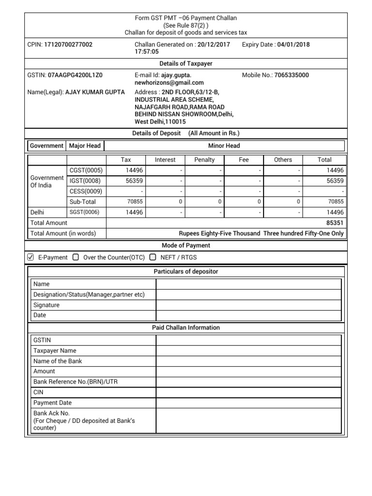 GST-CHALLAN (3).pdf | Taxation | Banking