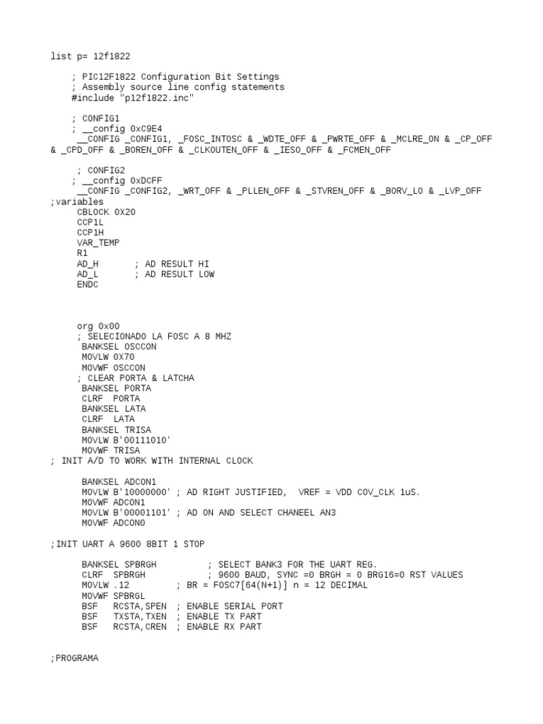 Usart Asm 12f1822 | PDF | Computer Engineering | Areas Of Computer Science