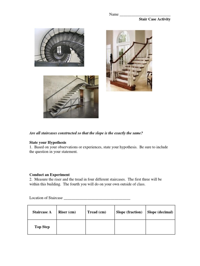 Stair Case Activity | PDF | Stairs | Scientific Method