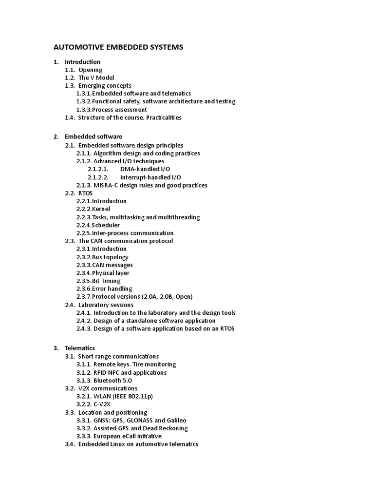 Automotive Embedded Systems Toc | PDF | Embedded System | Software ...