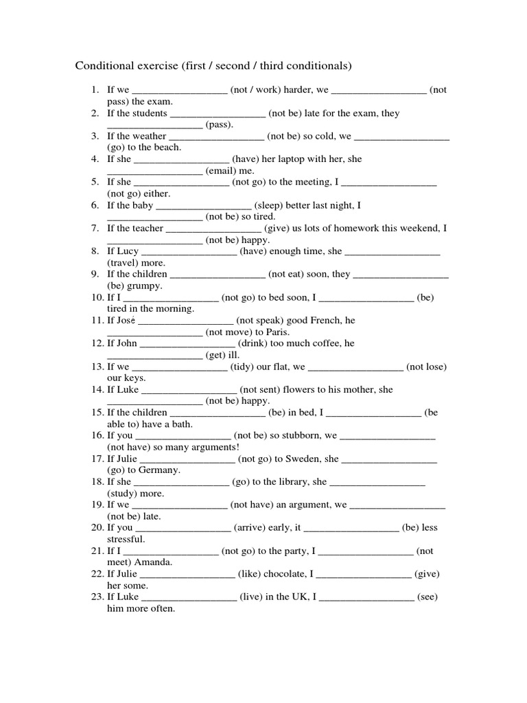 Conditionals 1, 2, 3 | PDF
