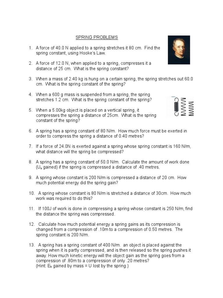 Spring Problems Download Free Pdf Force Mass