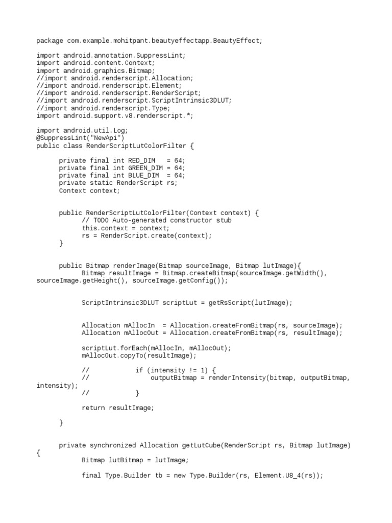 Render Script Lut Color Filter | PDF | Display Technology | Areas Of ...