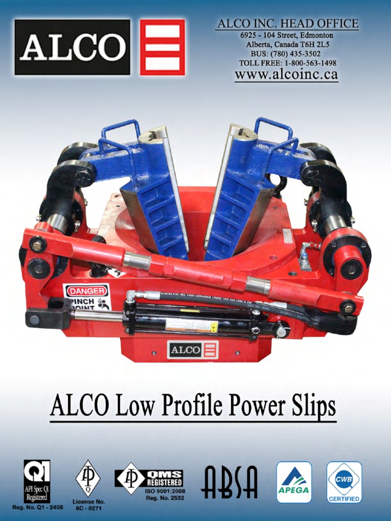 ALCO Low Profile Power Slips Brochure Comp | PDF
