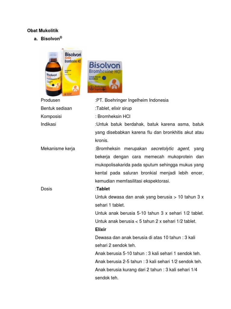 Obat Mukolitik Dan Herbal Jadi | PDF | Memasak, Makanan, & Anggur
