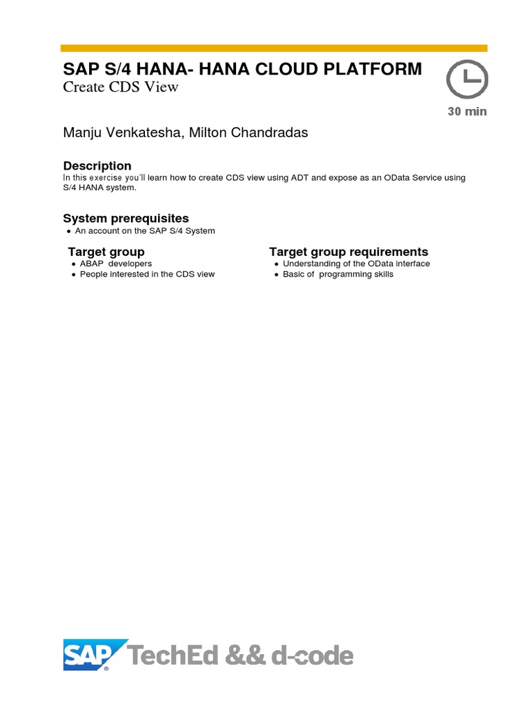 Exercise 01 CreateCDSViews | PDF | Eclipse (Software) | Integrated ...