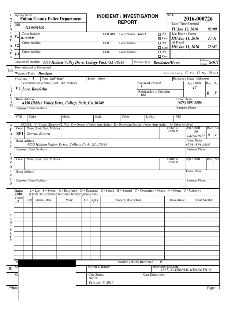 Fulton County Police Report | PDF | Crime & Violence | Crime Thriller