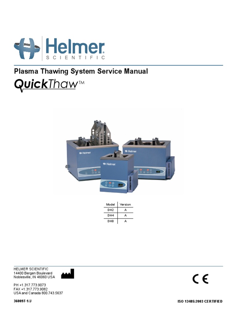 HELMER DH8 Manual Service | PDF | Thermometer | Damages