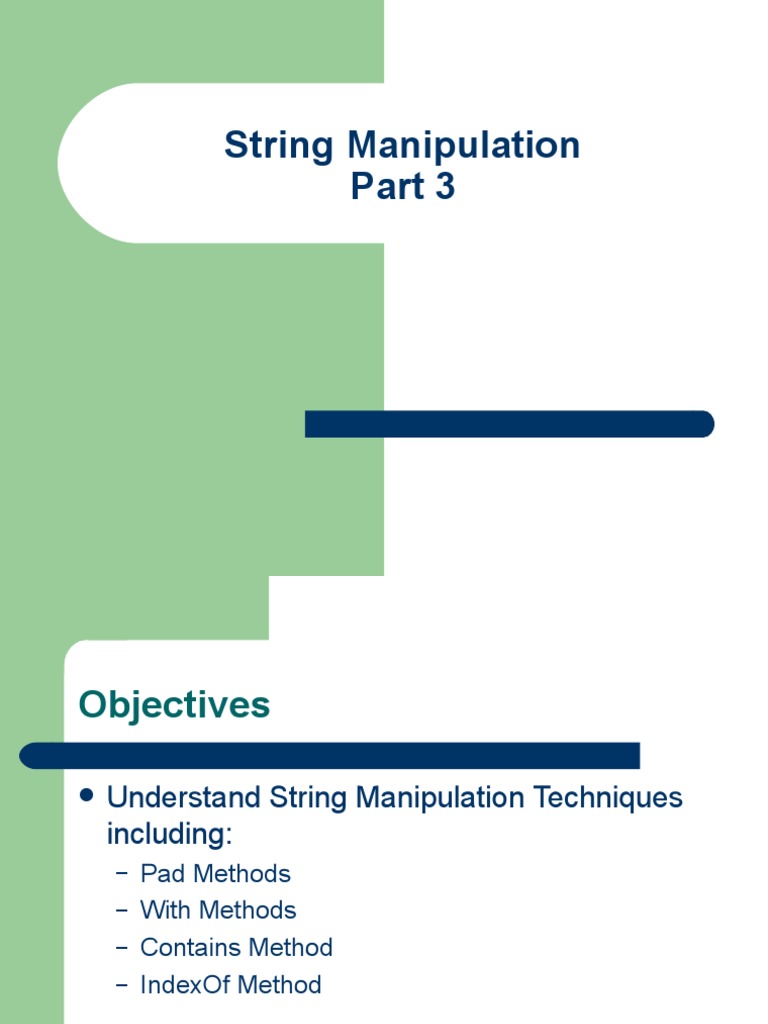 String Manipulation Part 3 | PDF | String (Computer Science) | Boolean ...