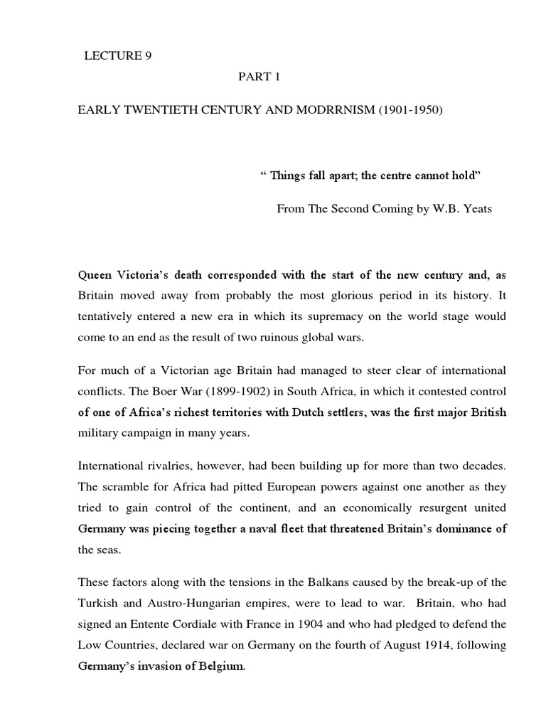 Lecture 9 Part 1 | PDF | T. S. Eliot | Poetry