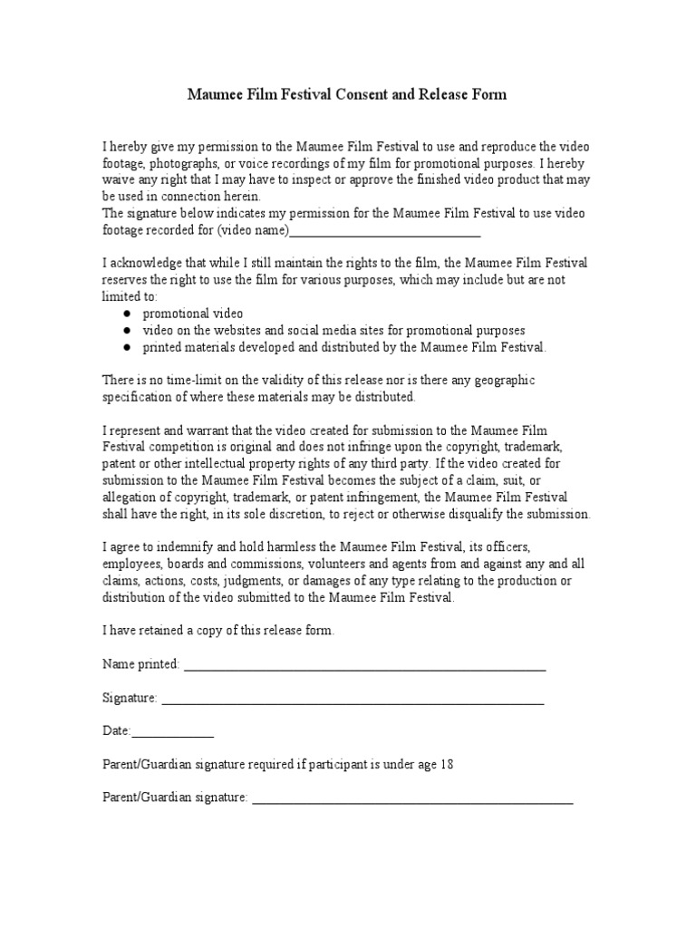 Consent Form | PDF | Copyright | Trademark