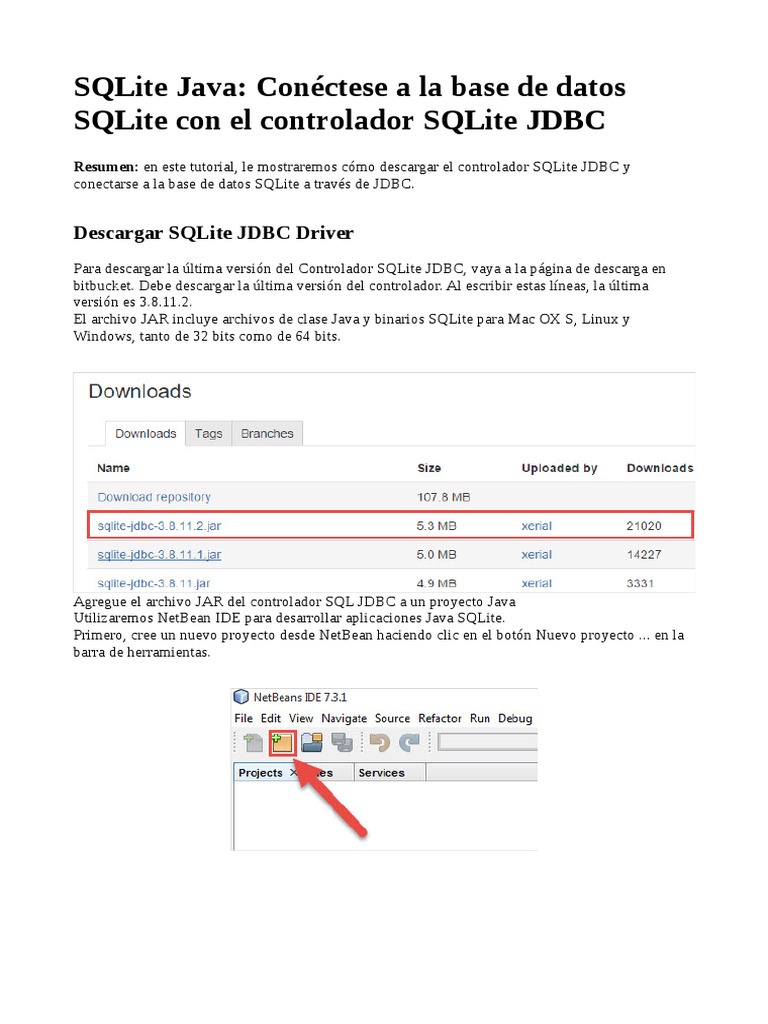 Tutoriales Sqlite Java | PDF | Java (lenguaje de programación) | Tabla (base de datos)