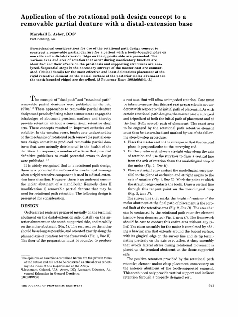 Application of The Rotational Path Design Concept To A Removable ...