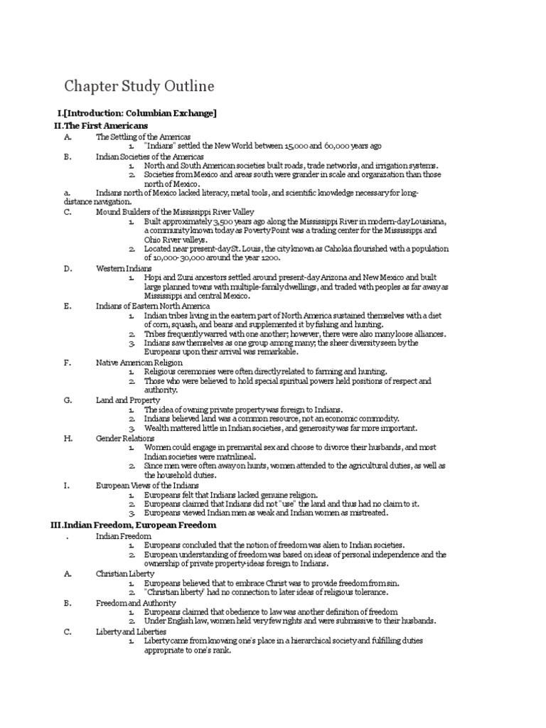 APUSH - Chapter Study Outline - Blocks | PDF | Massachusetts Bay Colony ...