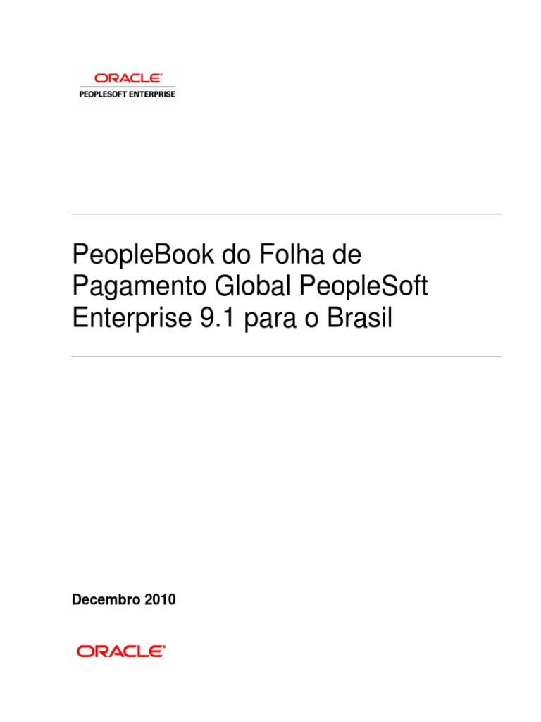 PeopleBook Do Folha de Pagamento Global PeopleSoft Enterprise 9.1 para o Brasil | PDF | Imposto ...