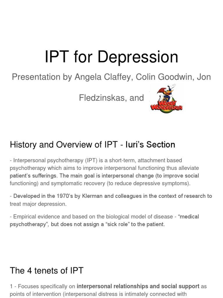 IPT For Depression | PDF | Psychotherapy | Major Depressive Disorder