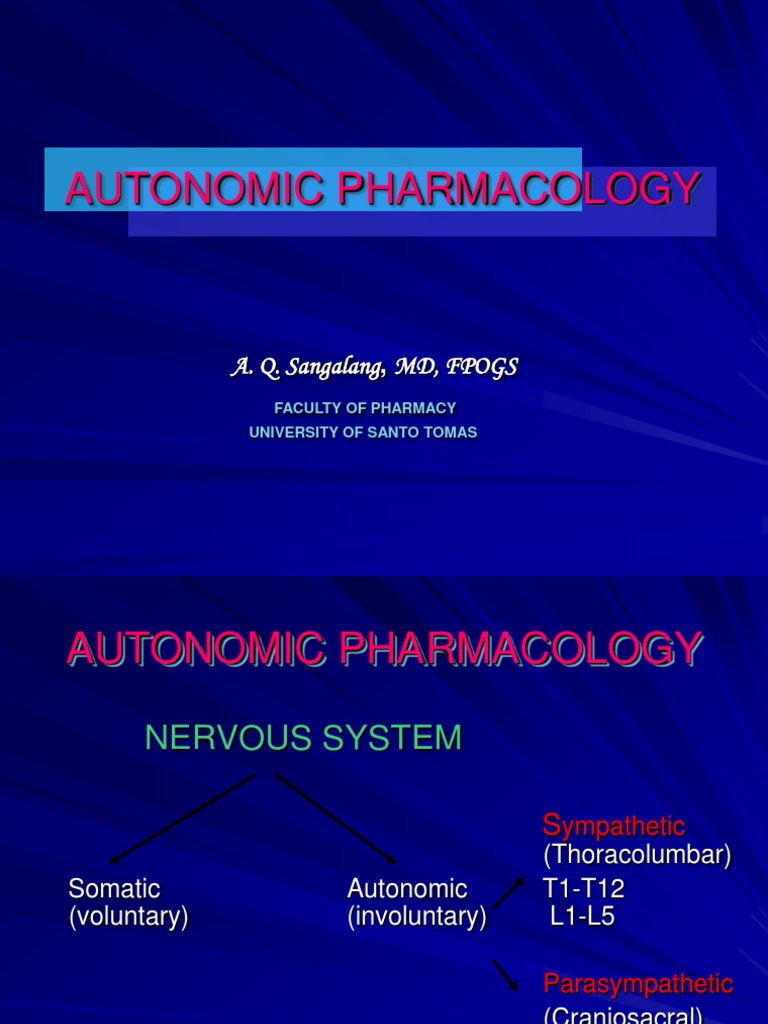 6 Introduction to Autonomic Pharmacology | Acetylcholine | Autonomic ...