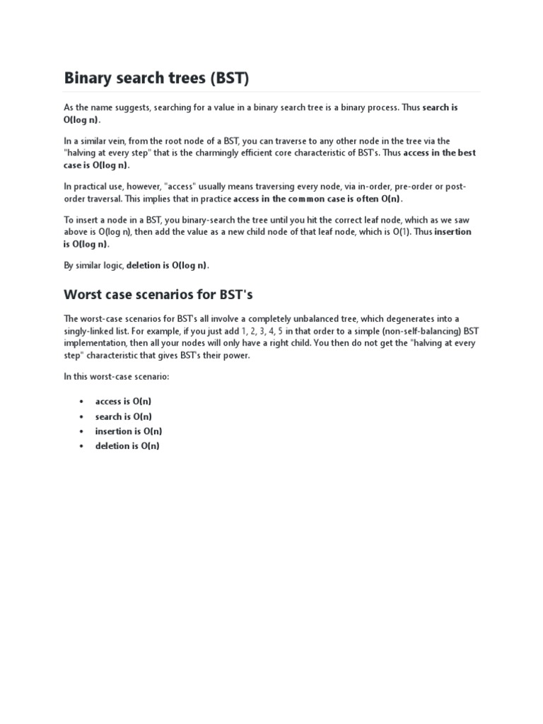 Efficency of Binary Search Trees | PDF | Information Retrieval | Algorithms