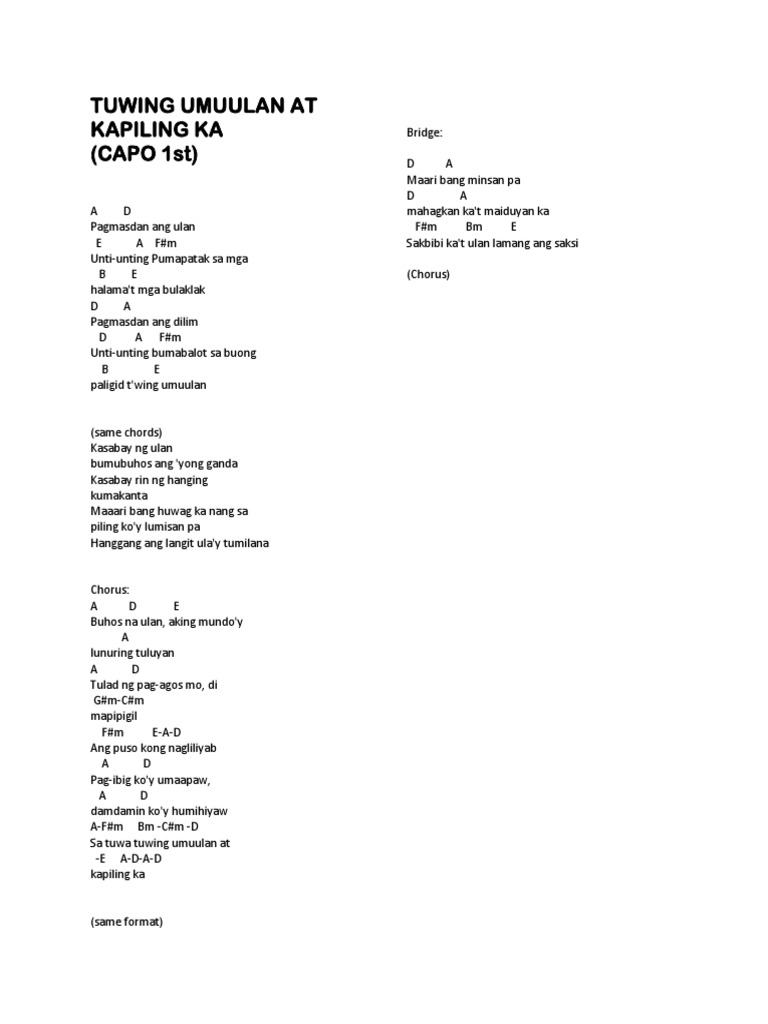 Tuwing Umuulan at Kapiling Ka | PDF