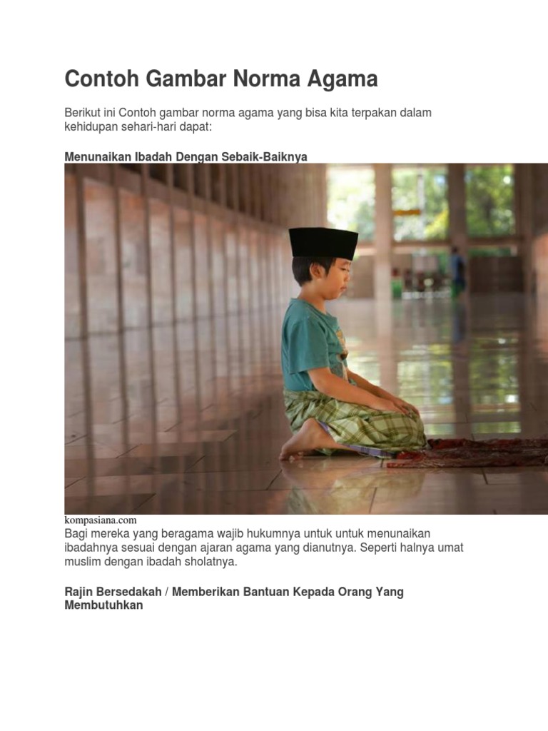 Contoh Gambar Norma Agama | PDF
